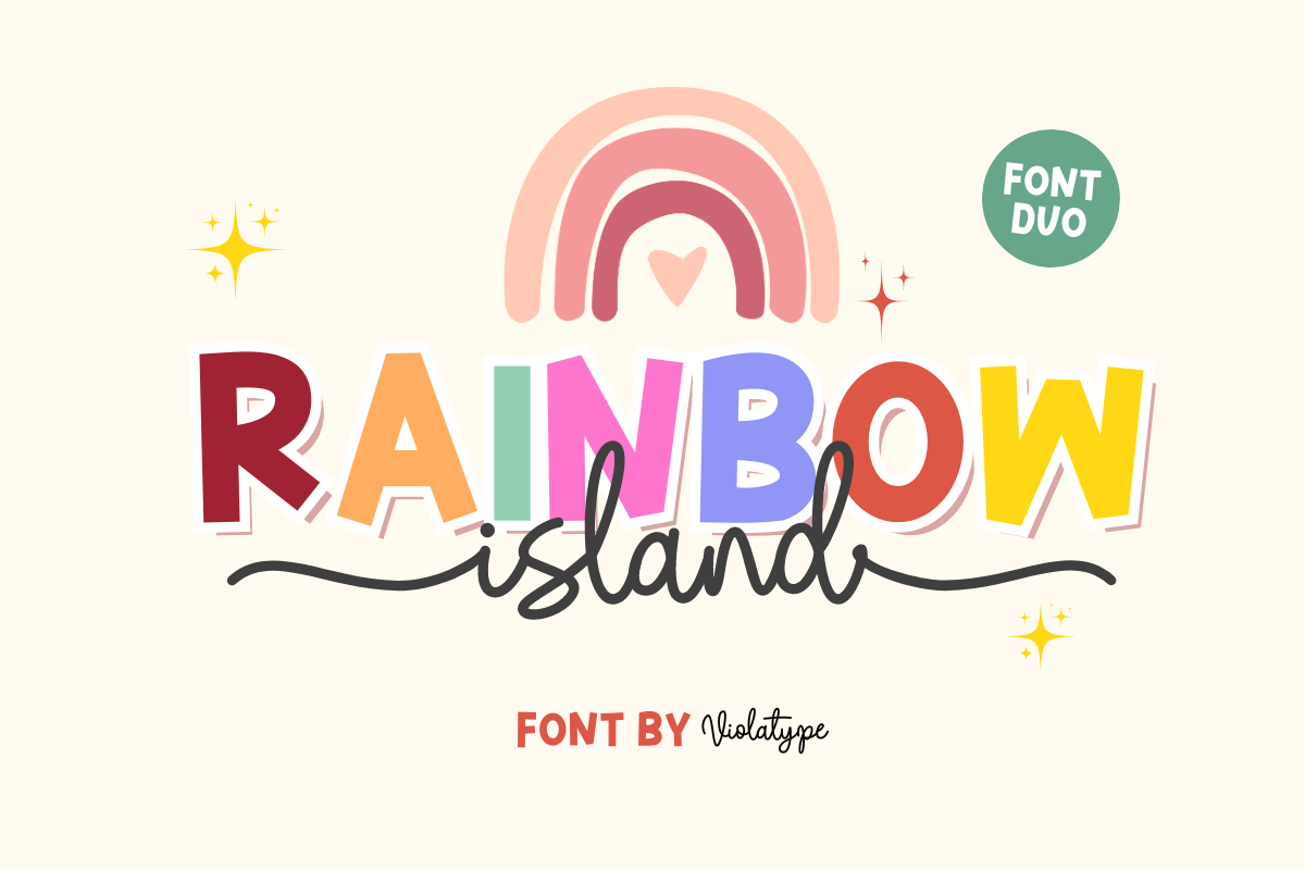 Rainbow Island - Font Duo - Silverdav Studio